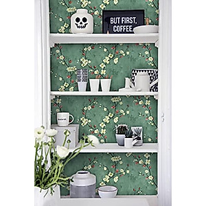 Peel and Stick Wallpaper Floral Contact Paper Floral Wallpaper Removable Wallpaper Waterproof Wallpaper Vinyl Roll for Wall Furniture Cabinet 118"x17.7"