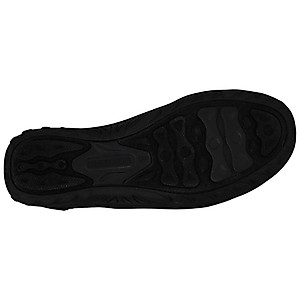 Skechers Women's Reggae Fest Willows Flat, Black/Black Mesh, 6.5 M US