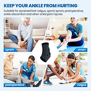 Galvaran Ankle Brace, Adjustable Breathable Compression Ankle Support，for Men and Women with Sprained Ankles, Ankle Wrap Stabilizing Ligaments, Plantar Fasciitis Relief