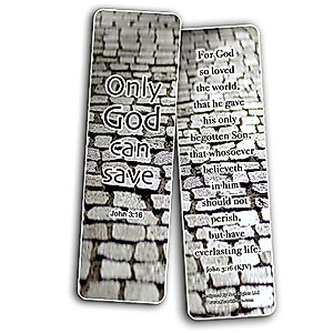 Jesus is The Way KJV Bookmarks Cards (12-Pack) - Collection of Bible Verses for Daily Motivation