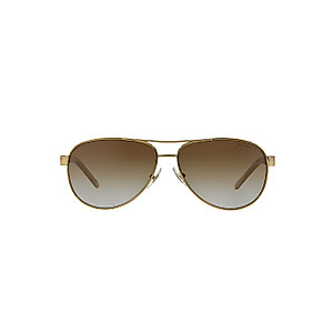 Ralph Woman Sunglasses Shiny Gold Frame, Polar Gradient Brown Lenses, 59MM