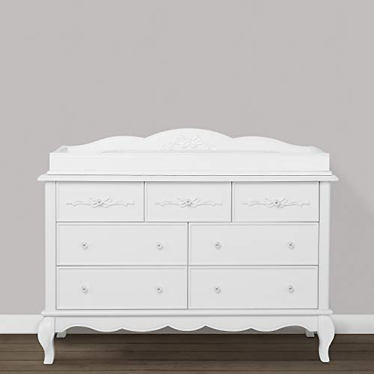 Evolur Aurora Change Tray I Lasting Quality I Intricate Ribbon Bow Scrollwork, Frost