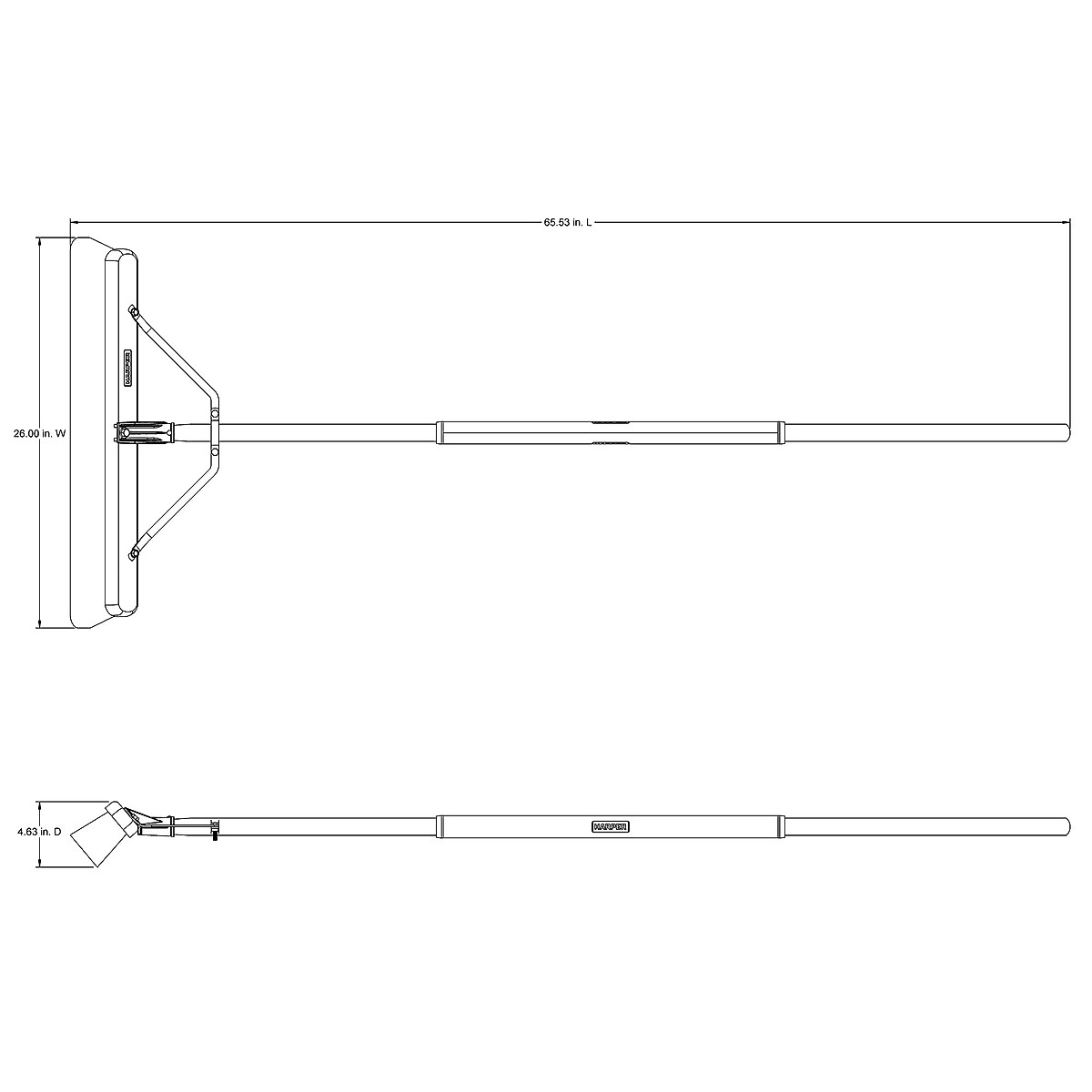 Harper 20201014 24 in. Premium Indoor Smooth-Surface Push Broom with Flagged Bristles, Gray