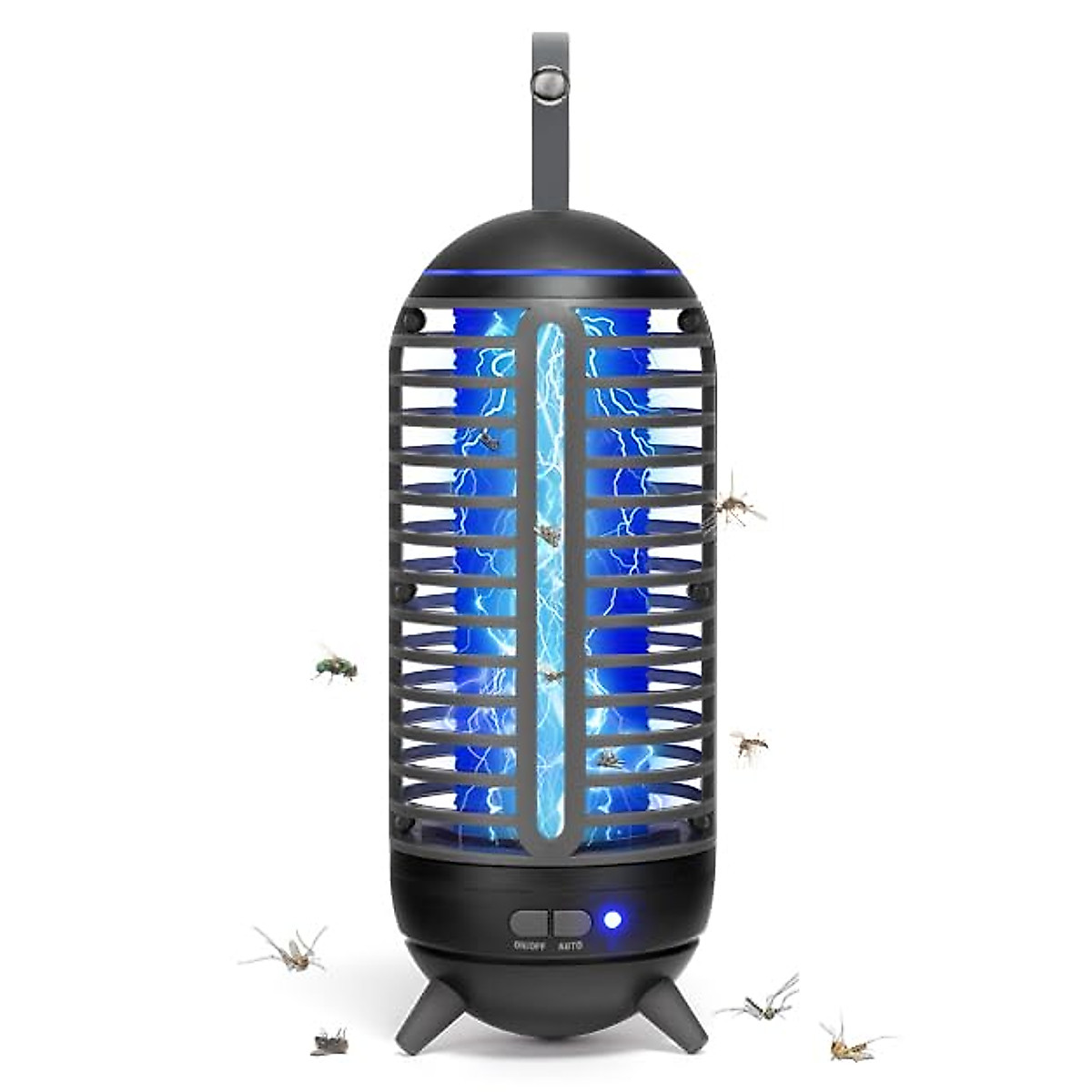 Kuesburt Bug Zapper, Indoor and Outdoor 2-in-1 Mosquito Zapper, Portable Rechargeable Waterproof Bug Zapper, Suitable for Yard, Home, Backyard, Garden, Camping Black