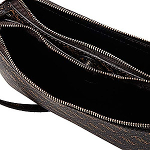 GUESS womens Naya Double Zip Crossbody, Brown, One Size US