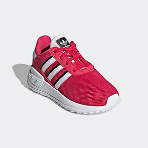 adidas Originals Kids' LA Trainer Lite Elastic Sneaker, Power Pink/White/Black, 4k US