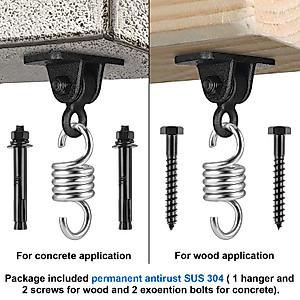 MDAIRC Heavy Duty Hanging Kit Swing Hangers and Hammock Spring and 360 smooth swing swivel spinner Kglobal Swivel Hook and Locking Snap Hooks for Wooden Sets，tire swing swivel, Seat Trapeze Yoga