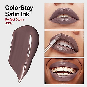 Revlon ColorStay Satin Ink Liquid Lipstick, Longwear Rich Lip Colors, Formulated with Black Currant Seed Oil, 024 Perfect Storm, 0.17 fl oz