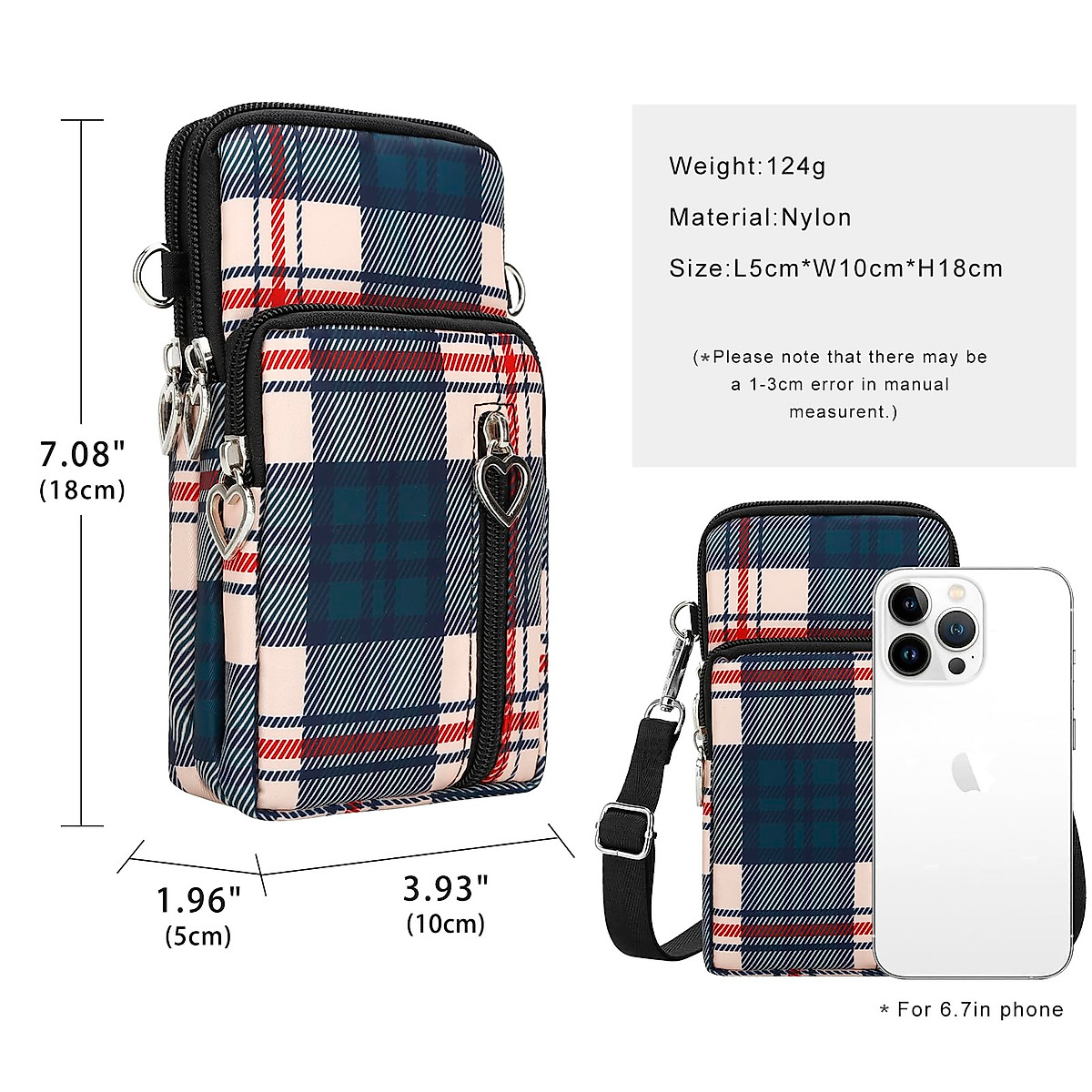 DOB SECHS Crossbody Wallet,Crossbody Bags for Women,phone purse,Shoulder Strap Wallet Pouch, for Women Mini Crossbody Sports Cell Phone Purse-Black