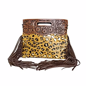 American Darling Cross Body Bag In Cheetah and Gold Acid Wash Style Number ADBGS146CHEGO (Brown)