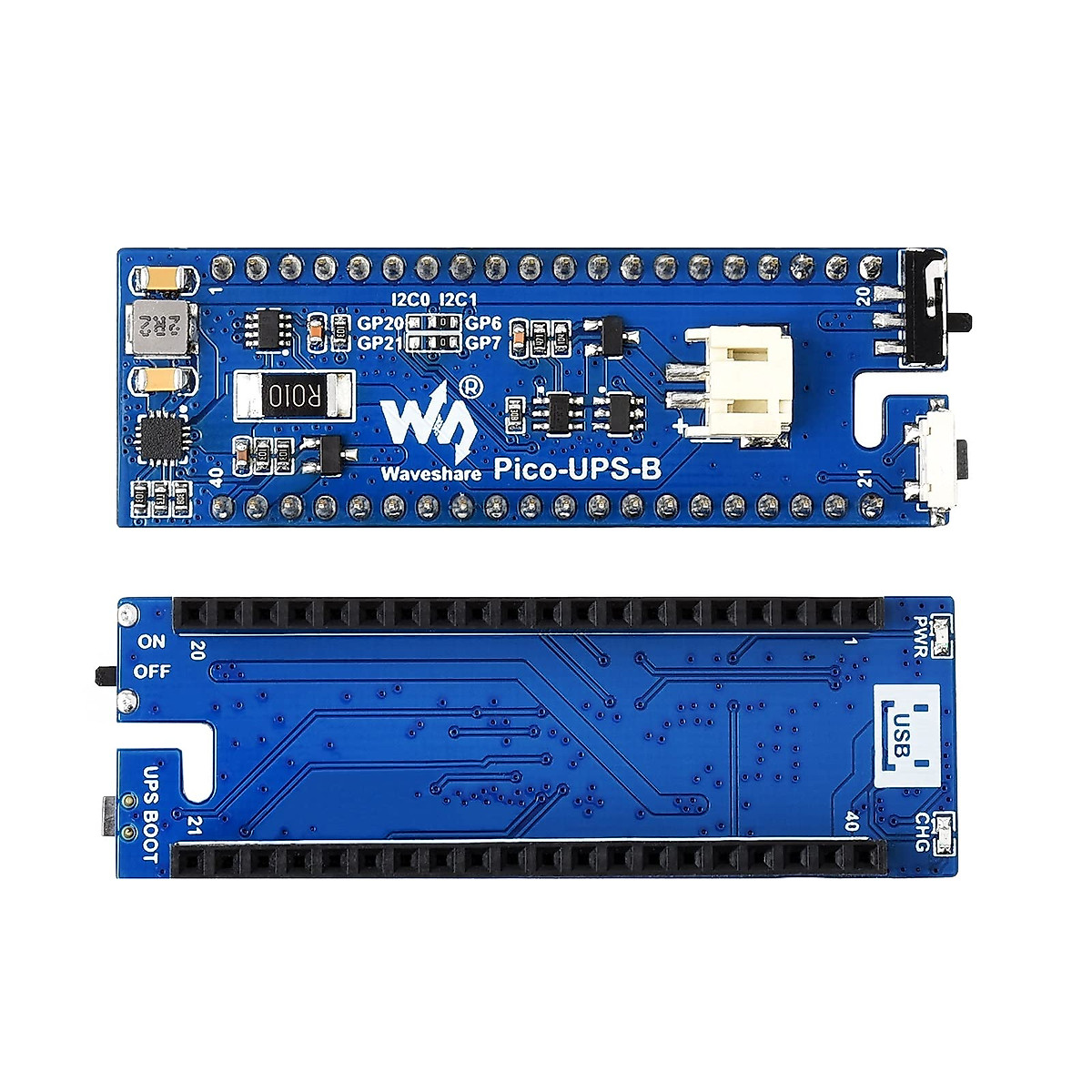 UPS Module B for Raspberry Pi Pico Board Uninterruptible Power Supply UPS HAT Power Management Expansion Board 5V,Monitoring Battery Operating Status via I2C Bus
