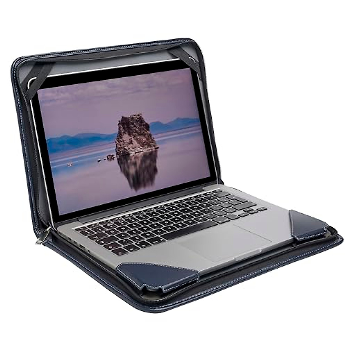 Broonel Blue Leather Laptop Messenger Case - Compatible with HP EliteBook 865 G9 16" WUXGA Laptop