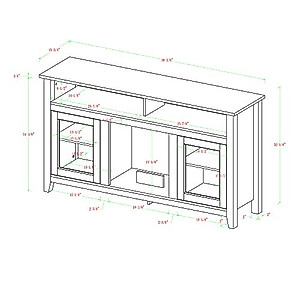 Walker Edison Glenwood Rustic Farmhouse Glass Door Highboy Fireplace TV Stand for TVs up to 65 Inches, 58 Inch, Driftwood