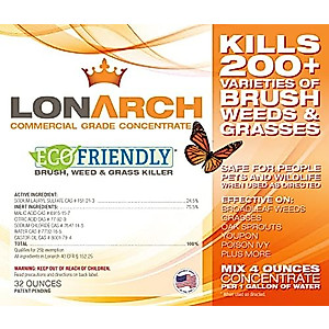 Lonarch Weed & Grass Killer (32 Ounce Concentrate) Eco-Friendly Solution - Safe for Pets, People, and Wildlife…