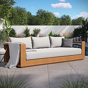 Modway Tahoe Sofas, Natural Light Gray