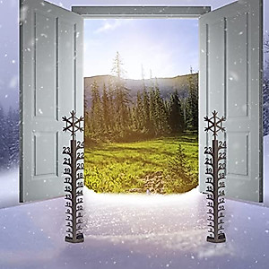 MORECON Snow 24 Snow Gauge, Snowmobile Snow Gauge, Handmade Metal Garden Snow Gauge Garden Pile, Rain Gauge Outdoor Decoration Gift (A)