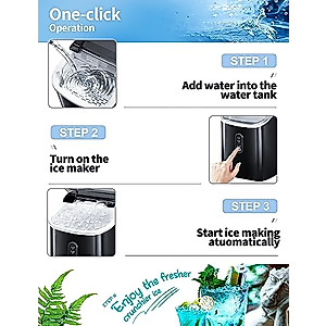ZAFRO Nugget Ice Maker Countertop, Pebble Ice Maker Machine with Self-Cleaning, 35Lbs/24Hrs, Pellet Ice Maker with Ice Basket/Ice Scoop/Ice Bag for Home/Office/Bar/Party, Black