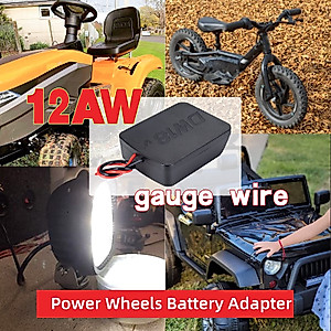 Anztek Power Wheels Adapter for dewalt 20V Battery for dewalt 18V Dock Power Connector 12 Gauge Robotics