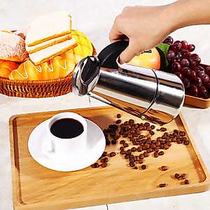 HENGHUAsm Mocha Pot,100ml/200ml/300ml/450ml Stainless Steel Mocha Pot,Moka Pot Coffee Maker,It Is Sturdy And Durable.,For Using In Home Or Office Use (300ml)