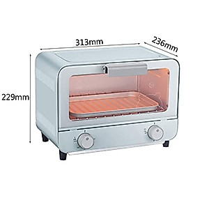 9L Mini Oven Adjustable Temperature 60-230 ℃ and 30 Minutes Timer Multifunctional Home Baking Oven Baking Cake Bread Biscuit Machine Tempered Glass 800W Commodity Code: LXJ-66 (Blue) (Blue)