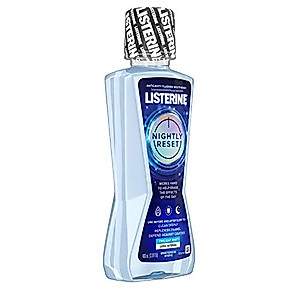 Listerine Nightly Reset Alcohol-Free Anticavity Nighttime Mouthwash, Deep Clean that Fights Bad Breath and Restores Enamel, Twilight Mint Flavor, 400mL