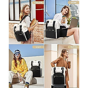 LOVEVOOK Laptop Backpack for Women, 15.6 Inch Work Laptop Bag，Waterproof Teacher Nurse Bag with USB Port,Fashion Travel Bag Business Computer Backpack Purse for College