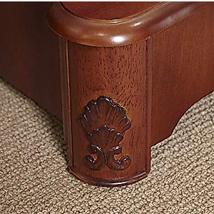Powell Woodbury Mahogany Bed Step with Storage, Information, Lightly Distressed Woodbury Mahogany, 20 x 17.75 x 17.25