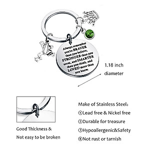 WSNANG Frog Inspired Gift You Are Braver Stronger Smarter Than You Think Keychain (P Frog Always KC)
