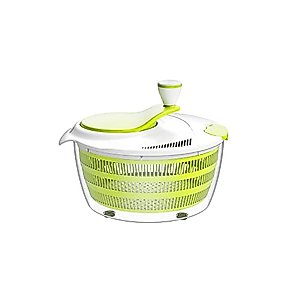 Smile Mom Salad Spinner Large 4 Quarts, ABS,BPA Free Clips & Locking, Lettuce Vegetables Washer Dryer Drainer Crisper Strainer for Home Kitchen Washing & Drying Leafy Vegetables