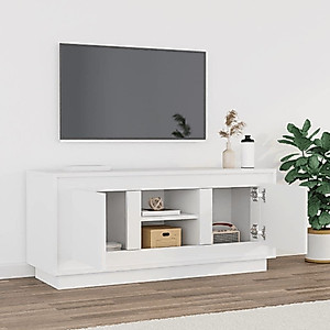 GaRcan TV Cabinet Media Furniture Sideboard Entertainment Centre TV Console Media Unit HiFi Cabinet Concrete Grey 102x35x45 cm Engineered Wood (White)