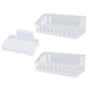 YeeBeny Shower Caddy Suction Cup Set Shower Shelf Shower Basket, rv shower caddy Powerful Heavy Duty Hold up to 22lbs, for Shampoo & Toiletries, Kitchen Bathroom Bedroom Organizer, 3-Pack