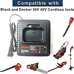 ANOITD 40V MAX Battery Fast Charger LCS40 Compatible with Black & Decker 36V 40V Max Lithium Battery LBX1540 LBX2540 LBX2040 LBXR2036 LBXR36 LBX2240 LBX36 LSW36 LST136 LHT2436