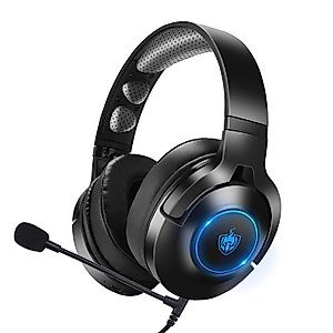 PHOINIKAS Xbox One Headset for PS5, PS4, PC, Q9 Wireless Gaming Headset with Stereo Sound, Over Ear Headphones with Detachable Noise Canceling Mic, Bluetooth Music Headset for Phone Laptop Mac (Blue)