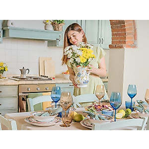 Euro Ceramica Duomo Collection Servingware, 4-Piece Table Necessities Set, Gold and Cream