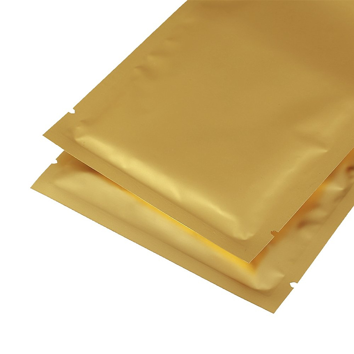 QQ Studio 100 Heat Sealable Mylar Foil Bag Pouch for Sampling Packaging Food Storage Food Safe (SM ~2.3"x3.4", Matte Gold)