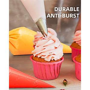 Labeol 200Pcs Disposable Piping Bags 16 Inch 12 Inch Pastry Bags Royal Icing Bags Tipless Frosting Bags Cookie Cake Decorating Bakery Bags Party Favor Bags Baking Supplies Christmas