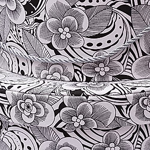 Sleeparakeet Hat Box 100% Handmade Super Large 3-Piece Round Canvas Fabric Lining Fabric Hat Box Set With Formed Lid, Brush inside, Floral Pattern (Sketch Flower)