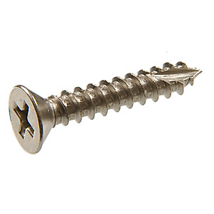 The Hillman Group 45450 9-Inch x 1-3/4-Inch Flat Phillips Wood Screw, Satin Nickel, 15-Pack