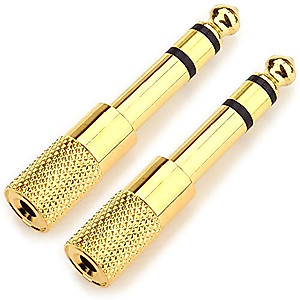 2PCS 1/4" to 3.5mm Headphones Adapters, JEEUE 6.35mm(1/4") Male - 3.5mm (1/8") Female Socket Stereo Jack Adaptor Bring You Professional Sound