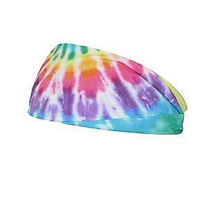 4 Pack Athletic Tie-dye Headbands Boho Wide Stretch Non Slip Hair Bands Wrap Yoga Fashion Elastic Hair band for Sports, Workouts, Style