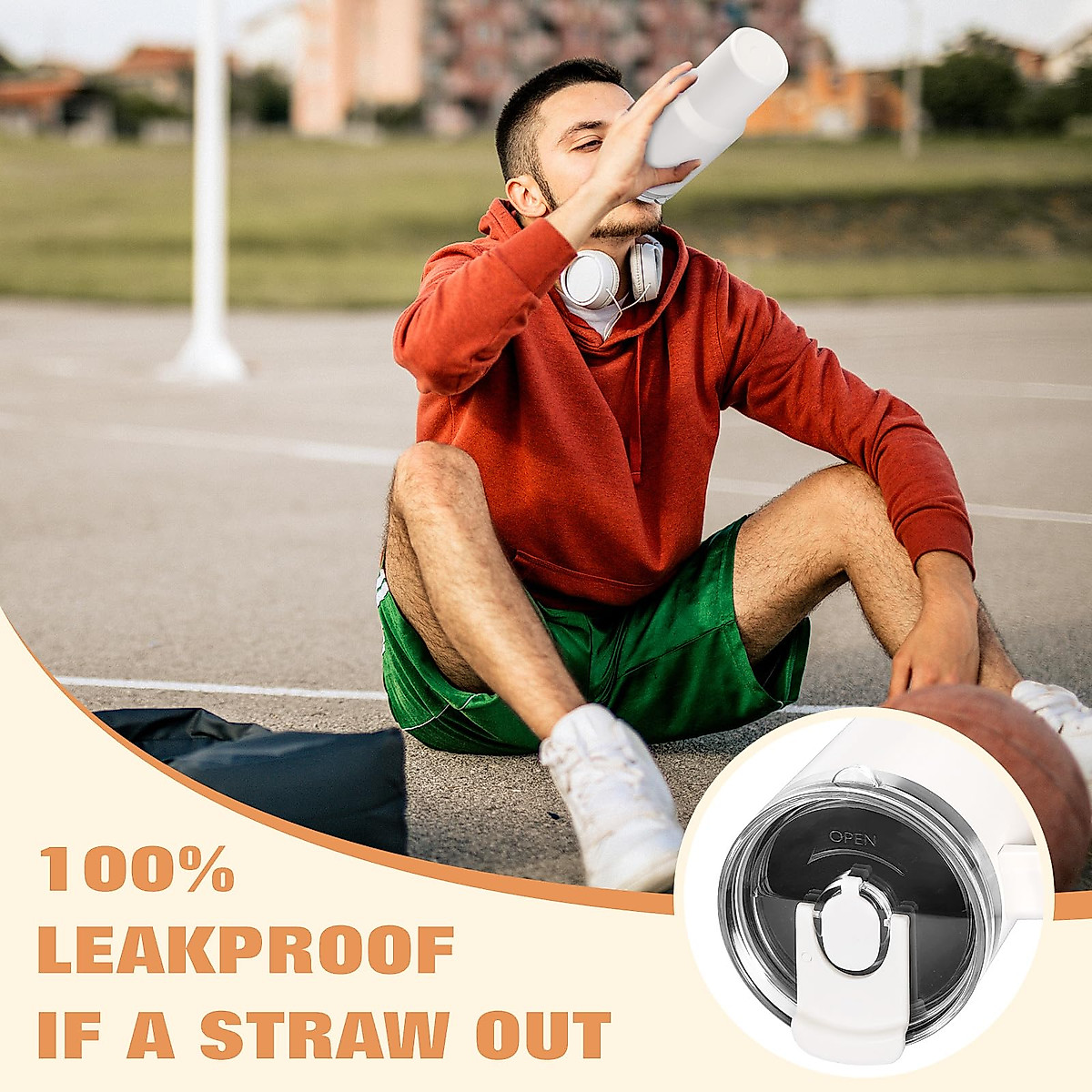 WYHVAND 40 oz Tumbler with Handle, Stainless Steel Insulated Tumbler with Lid and Straw Keeps Drinks Cold and Hot, The Best Birthday Gifts for Family, Friends -Cream