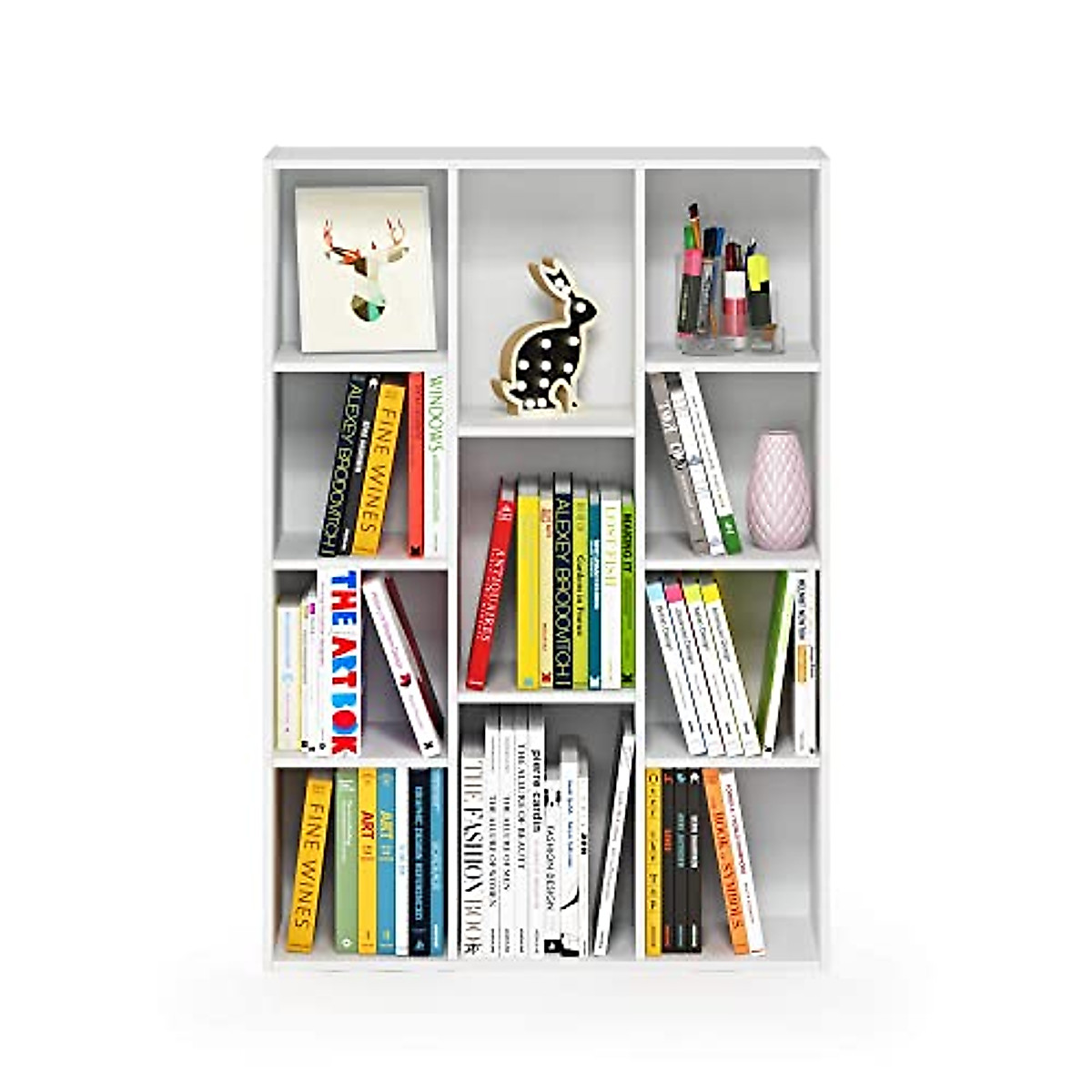 Furinno Luder Bookcase / Book / Storage , 11-Cube, White