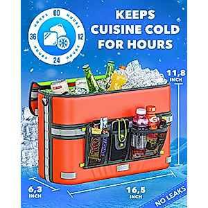 Skywin Kayak Cooler Behind Seat - Waterproof Kayak Seat Back Cooler- Compatible with Lawn-Chair Style Seats, Kayak Accessories Stores Drinks and Keeps Them Cool All Day Kayaking (Orange)