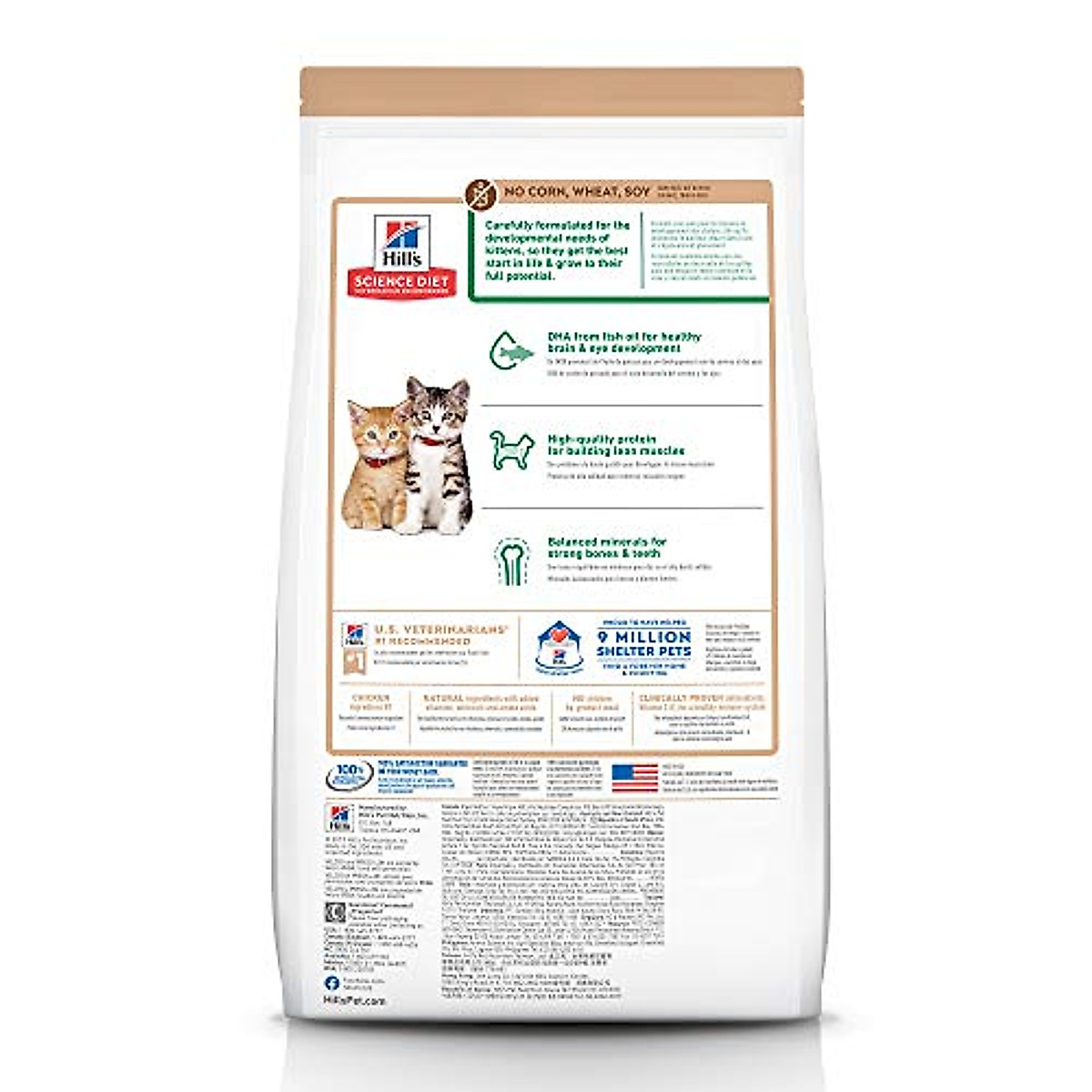 Hill's Science Diet Kitten No Corn, Wheat or Soy Dry Cat Food, Chicken Recipe, 6 lb. Bag