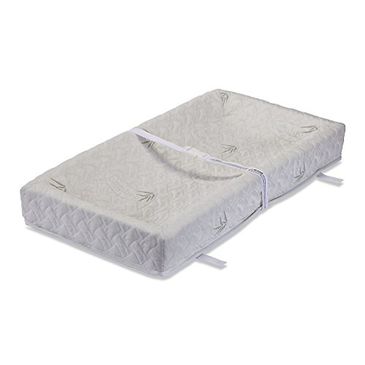 LA Baby 4 Sided Changing Pad w/Blended Viscose Bamboo Quilted Cover, 32" - Made in USA. Easy to Clean w/Non-Skid Bottom, Safety Strap, Fits Standard Changing Tables for Best Infant Diaper Change