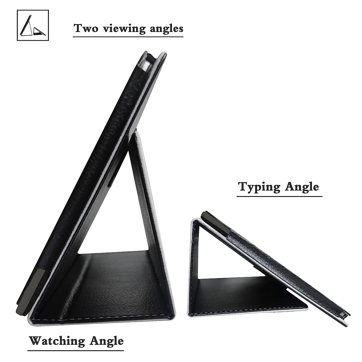 AT&T Trek 2 HD Case (Model 6461A),Mama Mouth PU Leather Folio 2-folding Stand Cover with Stylus Holder for 8" ZTE Trek 2 HD K88 /ZPad 8 K81 Android Tablet,Black