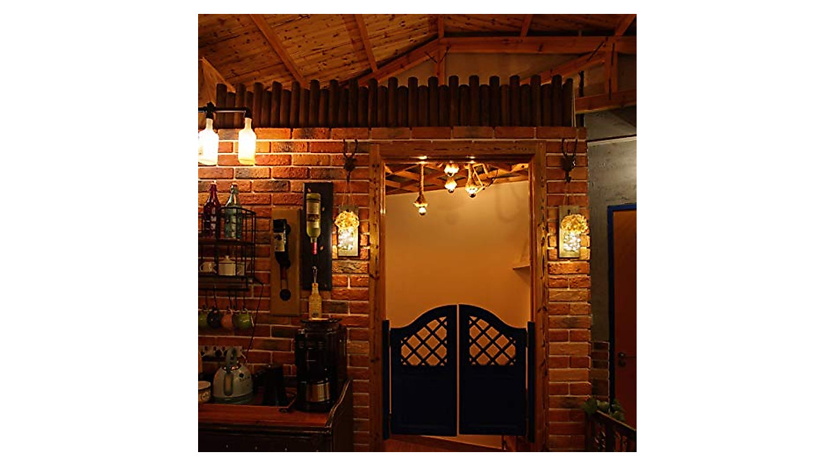 HOMKO Rustic Mason Jar Wall Decor with Timer & Lights
