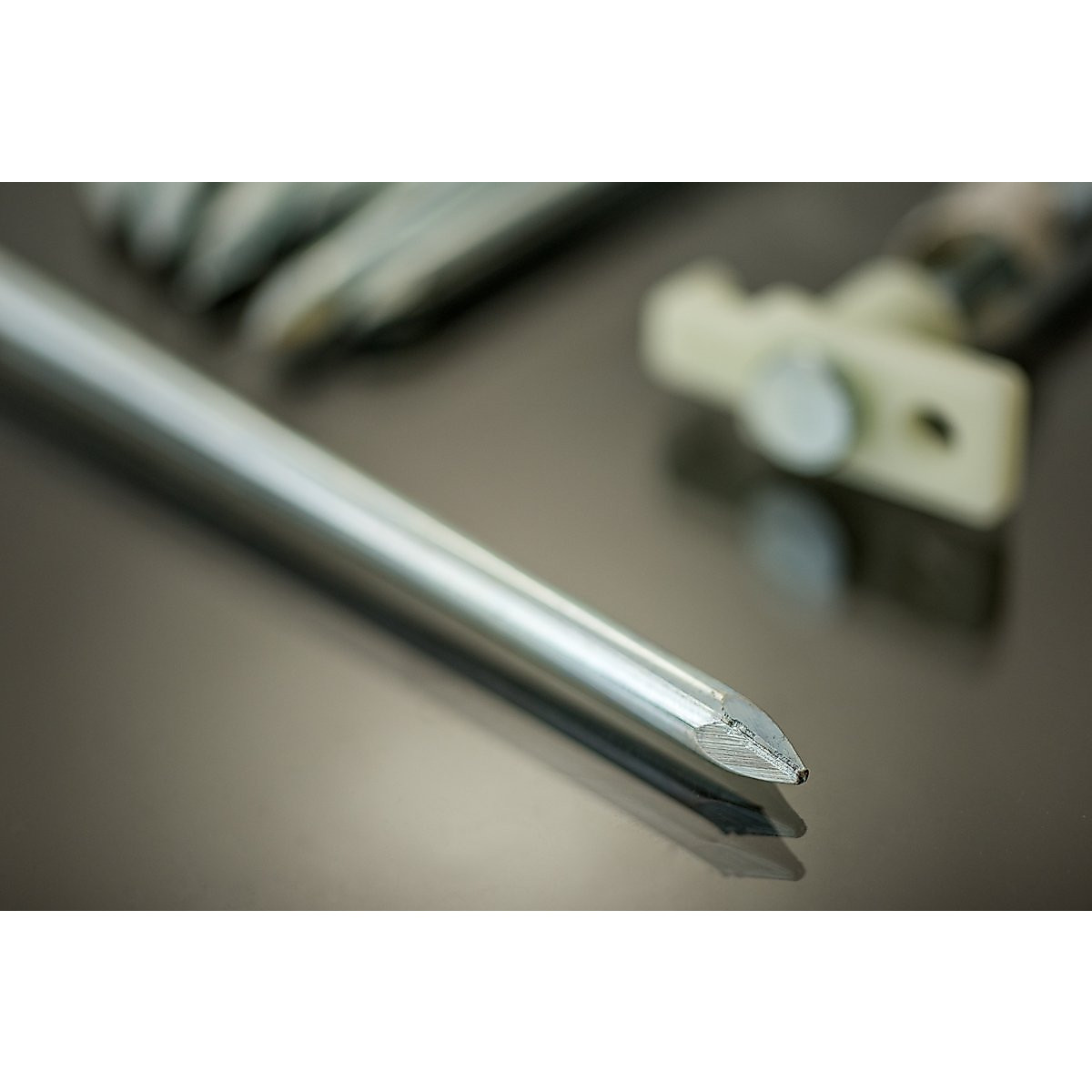 SE 10-1/2" Metal Tent Pegs with Glow-in-the-Dark Stoppers (10-Pack) - 910NRC10