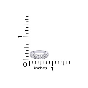 Sterling Silver Round Moissanite Diamond Accent Bridal Wedding Band Ring for her in 14K White Gold Over Sterling Silver, Jewelry gift for Women Ring Size-6