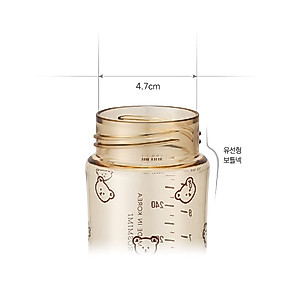 Grosmimi PPSU Baby Bottle, BPA Free (10oz Bear_White)